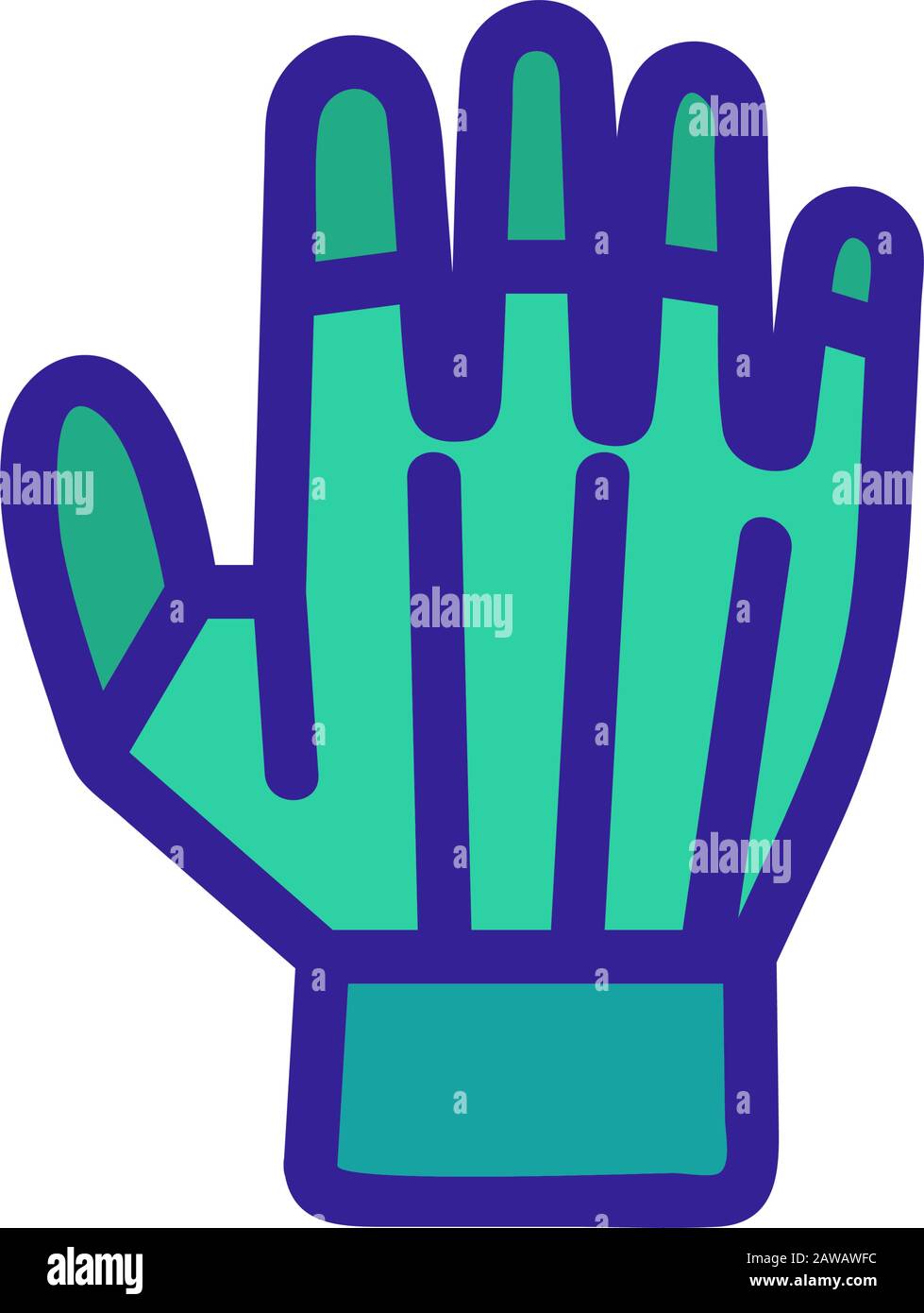 Cricket glove icon vector. Isolated contour symbol illustration Stock ...