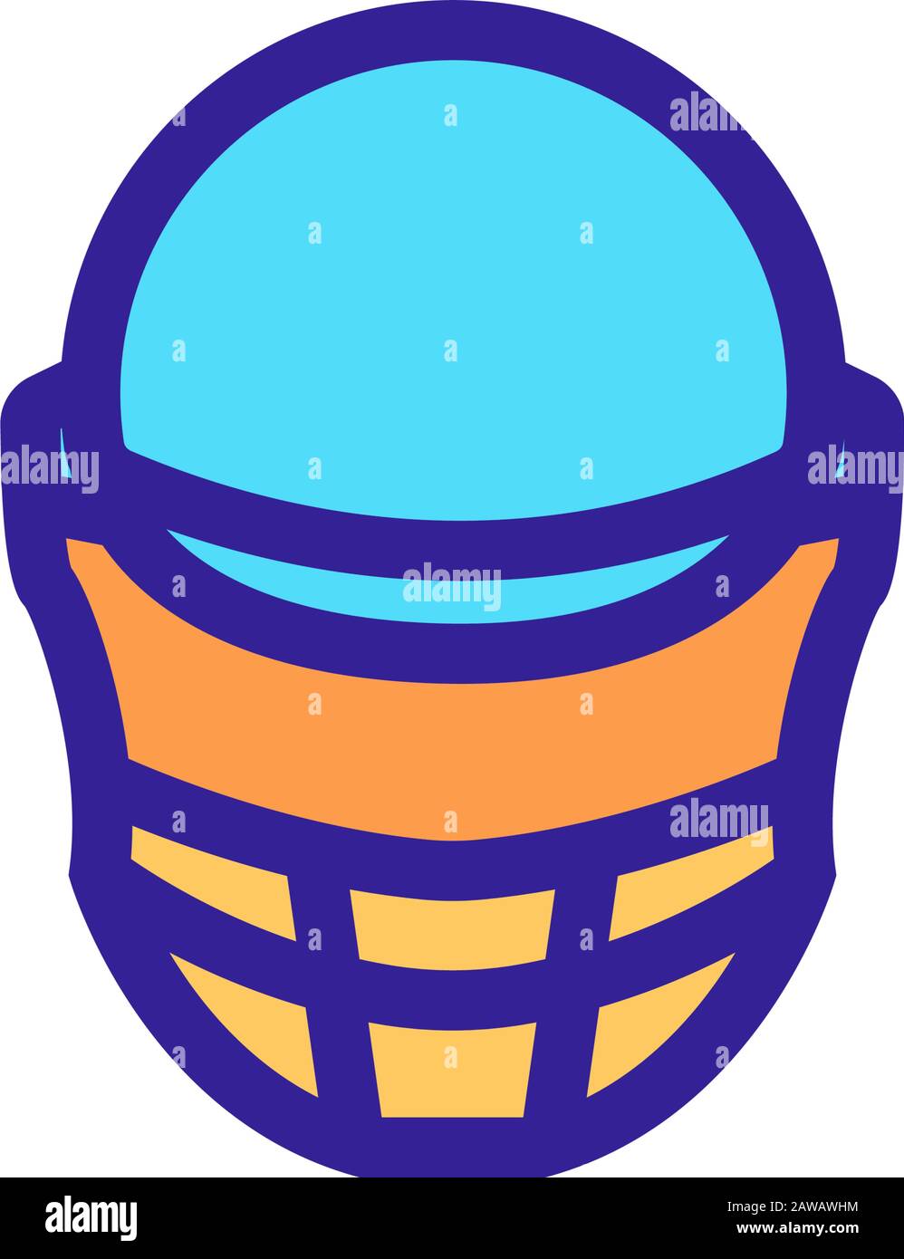 Cricket helmet icon vector. Isolated contour symbol illustration Stock ...
