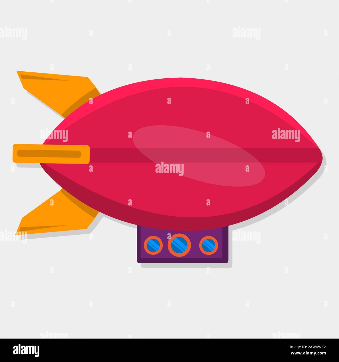 airship isolated for transportation icon concept vector illustration ...