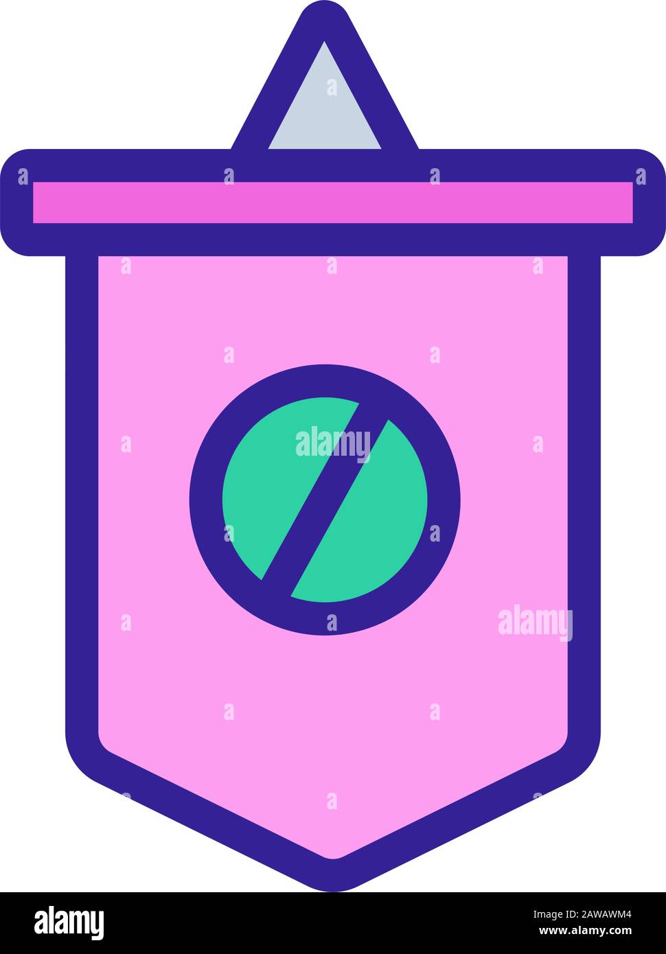 Cricket pennant icon vector. Isolated contour symbol illustration Stock ...