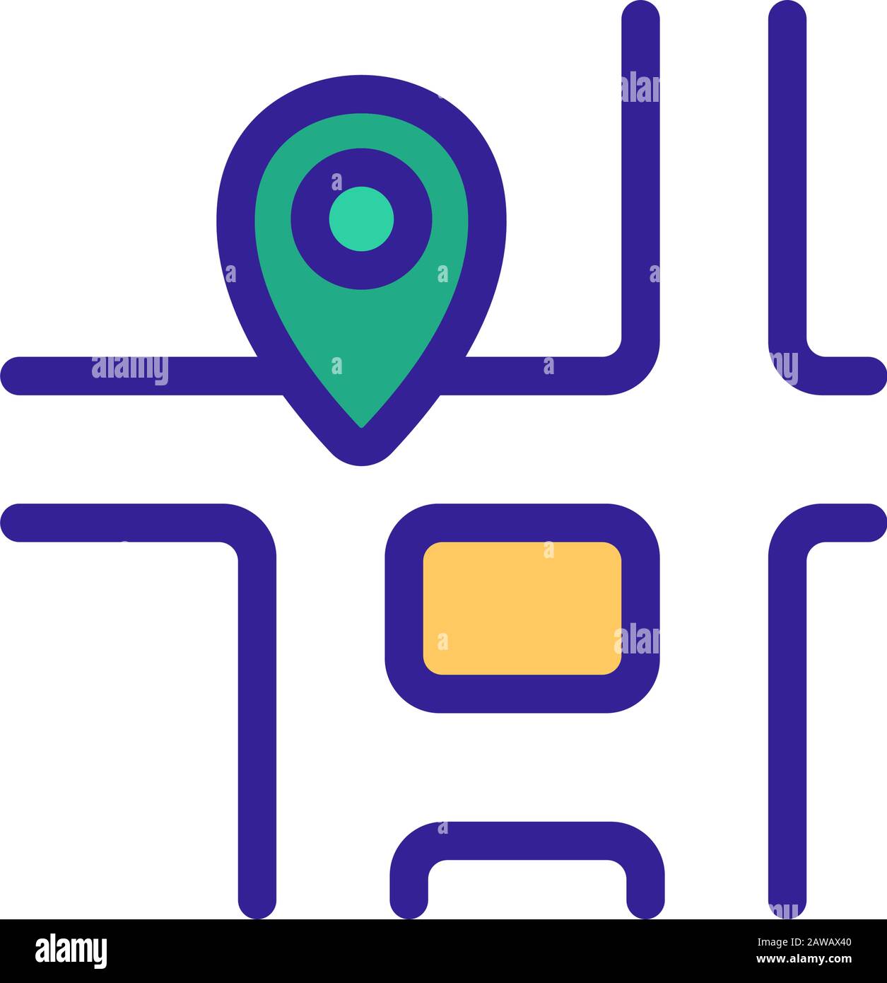 Courier address route icon vector. Isolated contour symbol illustration ...