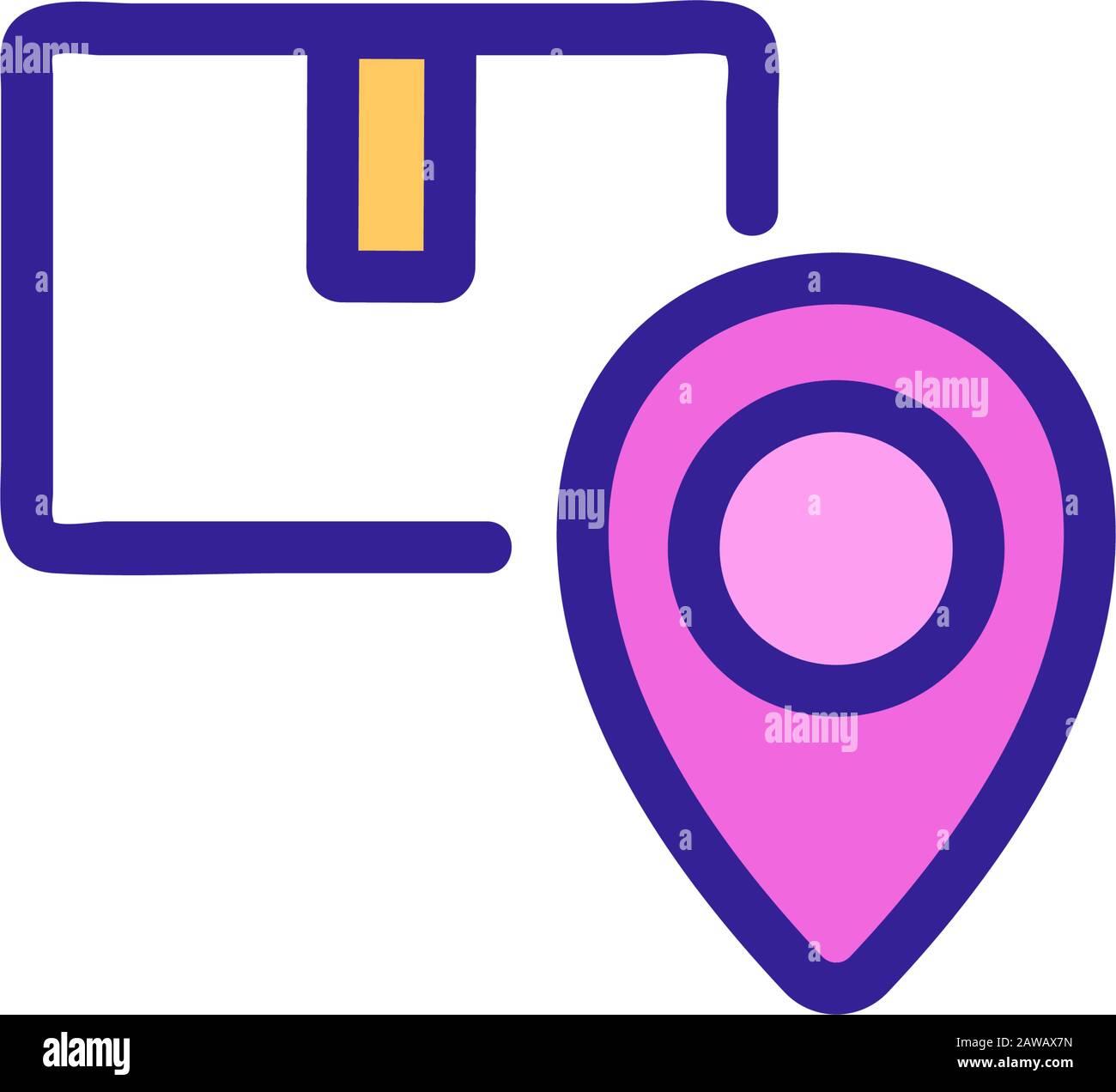 Courier address icon vector. Isolated contour symbol illustration Stock ...