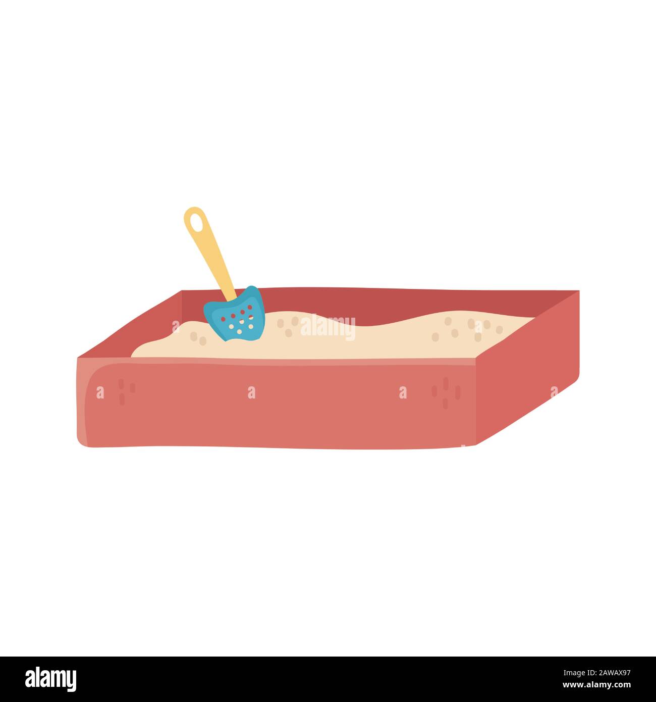 sandbox cat with shovel , pets vector illustration Stock Vector Image ...