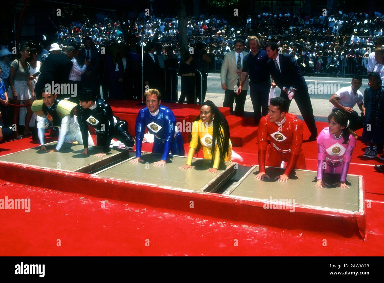 Hollywood, California, USA 22nd June 1995 (L-R) Actors Jason David ...