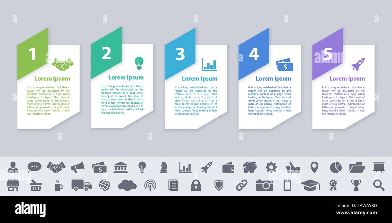 Infographic design business concept vector illustration with 5 steps or ...