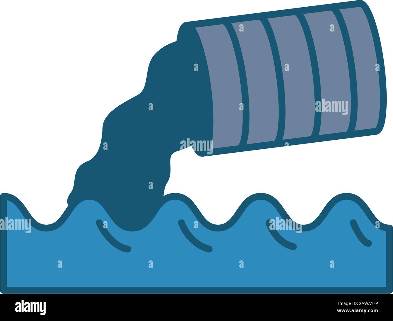 metal marrel polluting the water Stock Vector Image & Art - Alamy