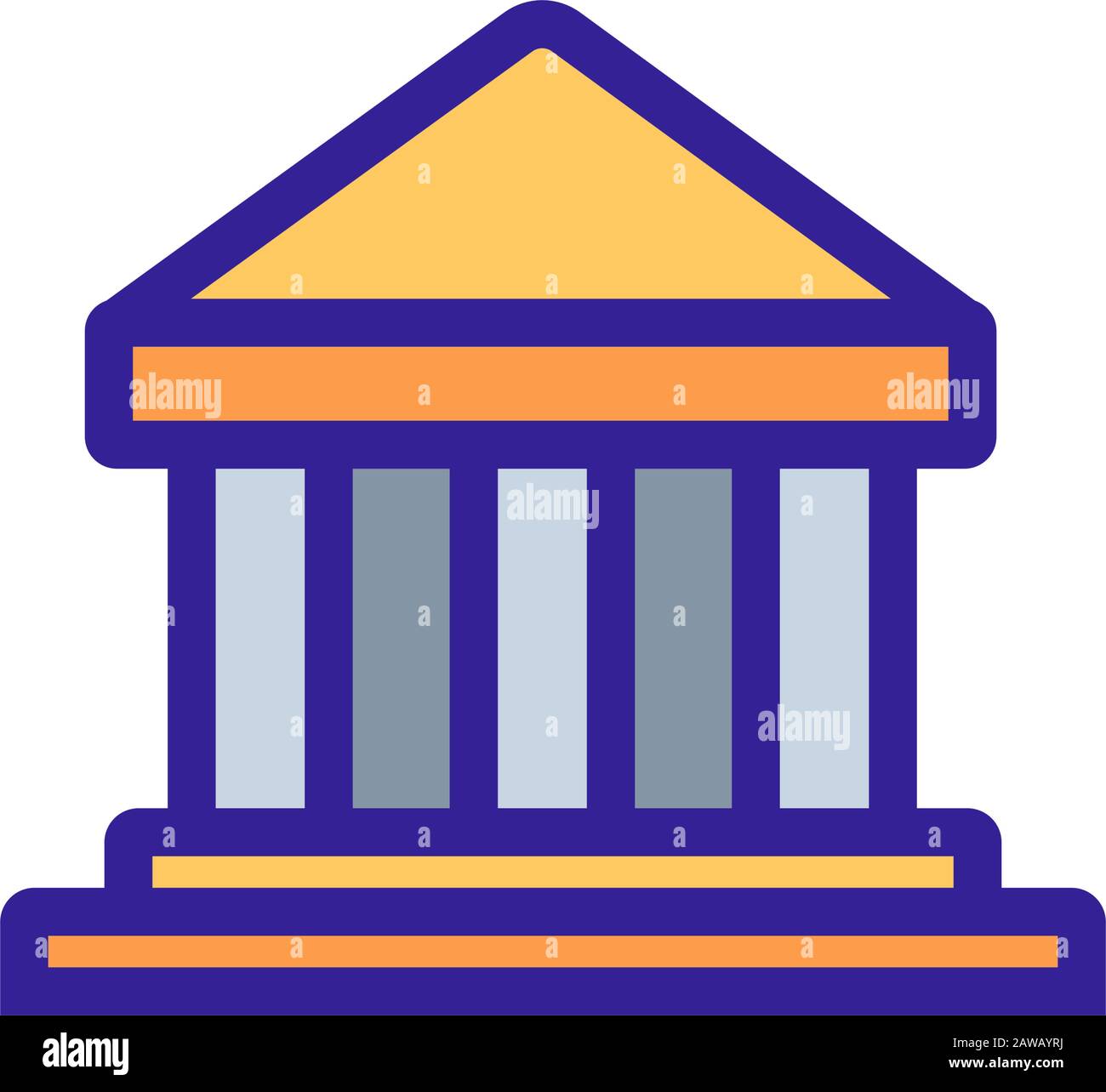 Academy building icon vector. Isolated contour symbol illustration ...