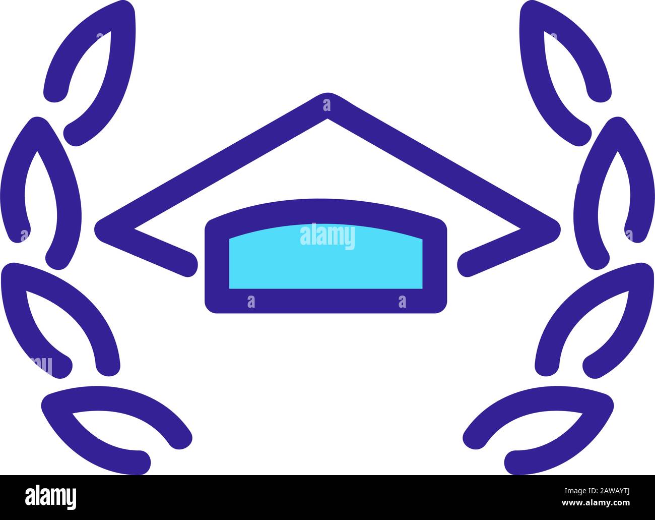 Academy prom vector icon. Isolated contour symbol illustration Stock ...