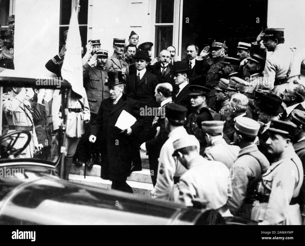 1919 , 7 may , FRANCE : The USA President Woodrow Wilson leaving the ...