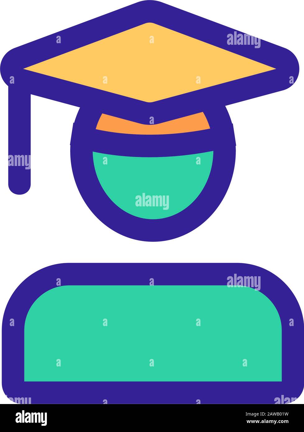 Academy icon vector. Isolated contour symbol illustration Stock Vector ...