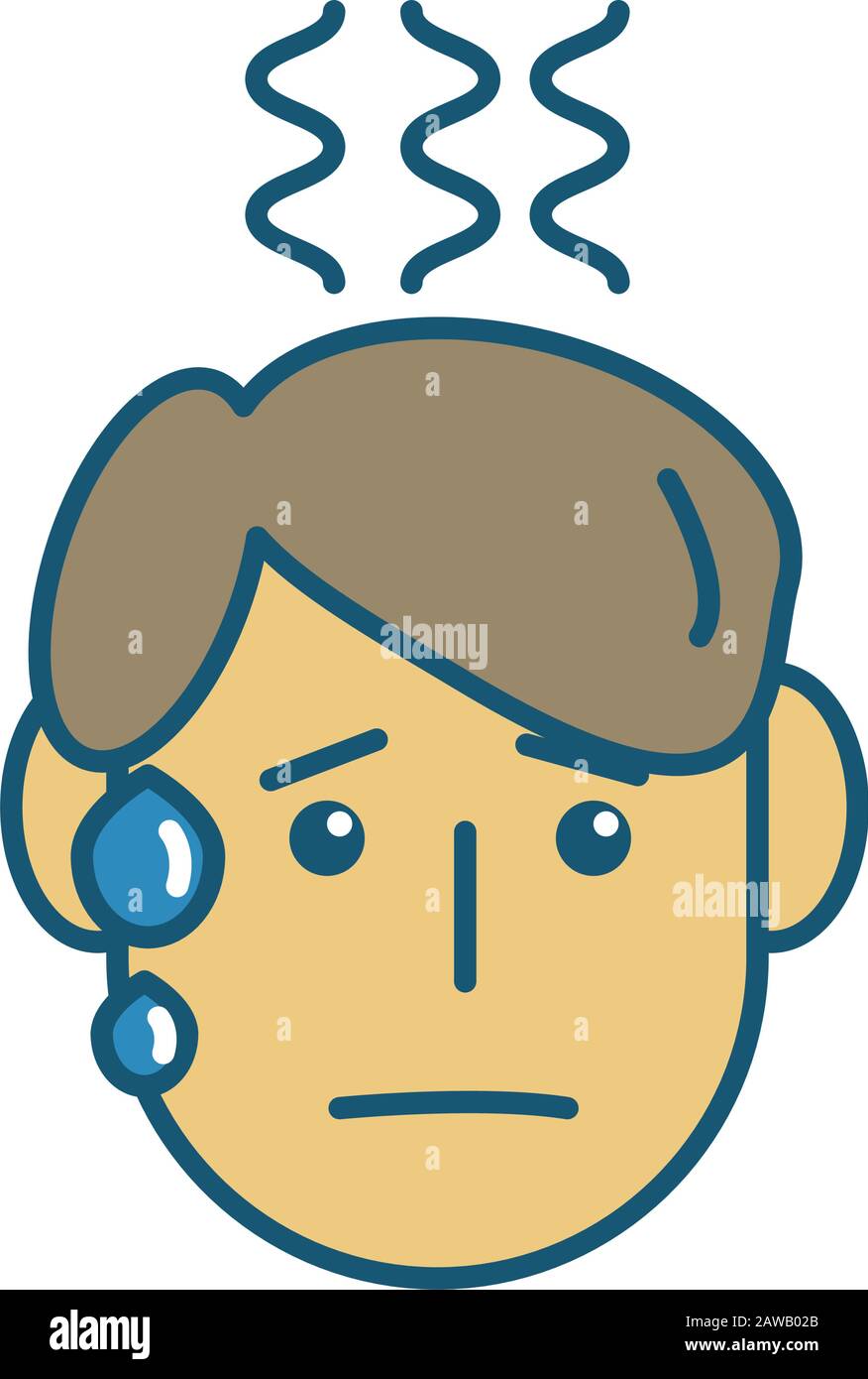 head man sick with fever character Stock Vector Image & Art - Alamy