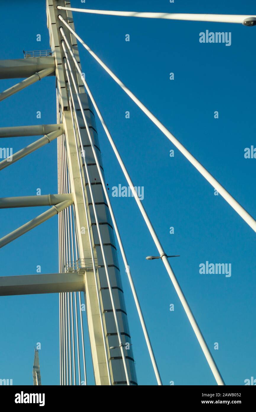 Detail of a bridge abstract background. view on the bridge part ...