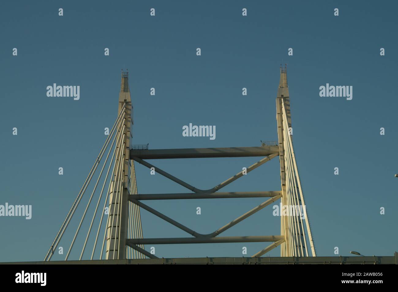 Detail of a bridge abstract background. view on the bridge part ...