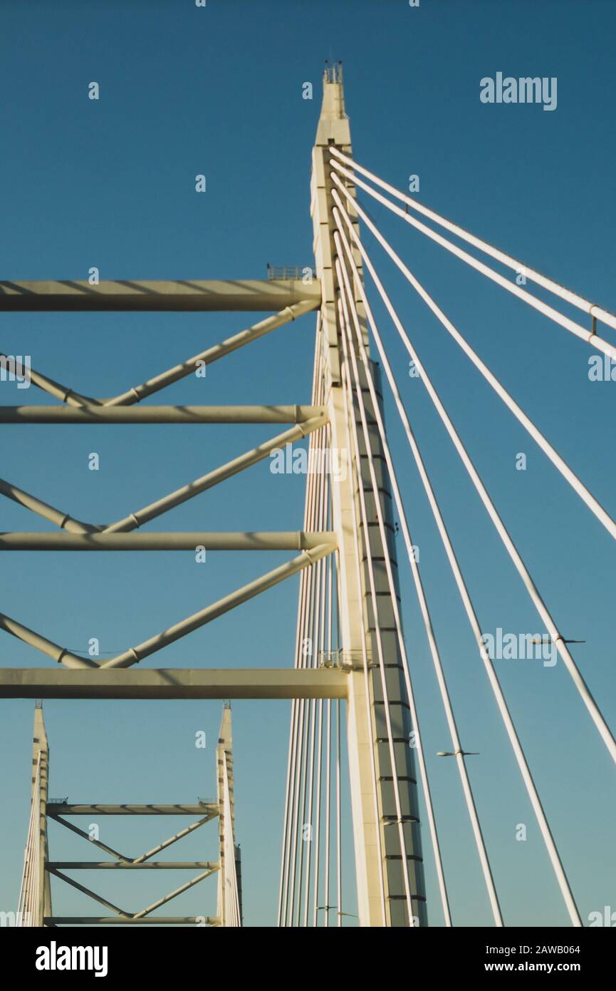 Detail of a bridge abstract background. view on the bridge part ...