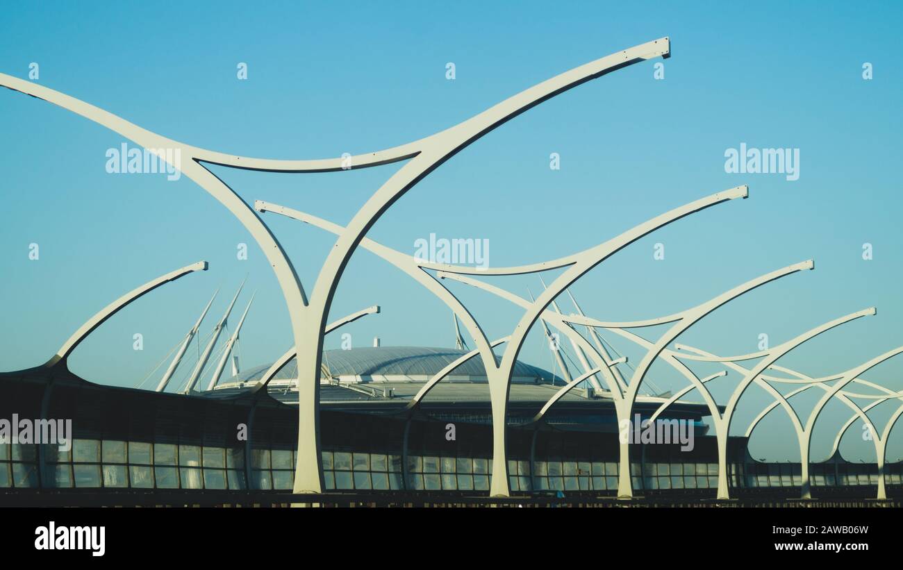 Detail of a bridge abstract background. view on the bridge part ...
