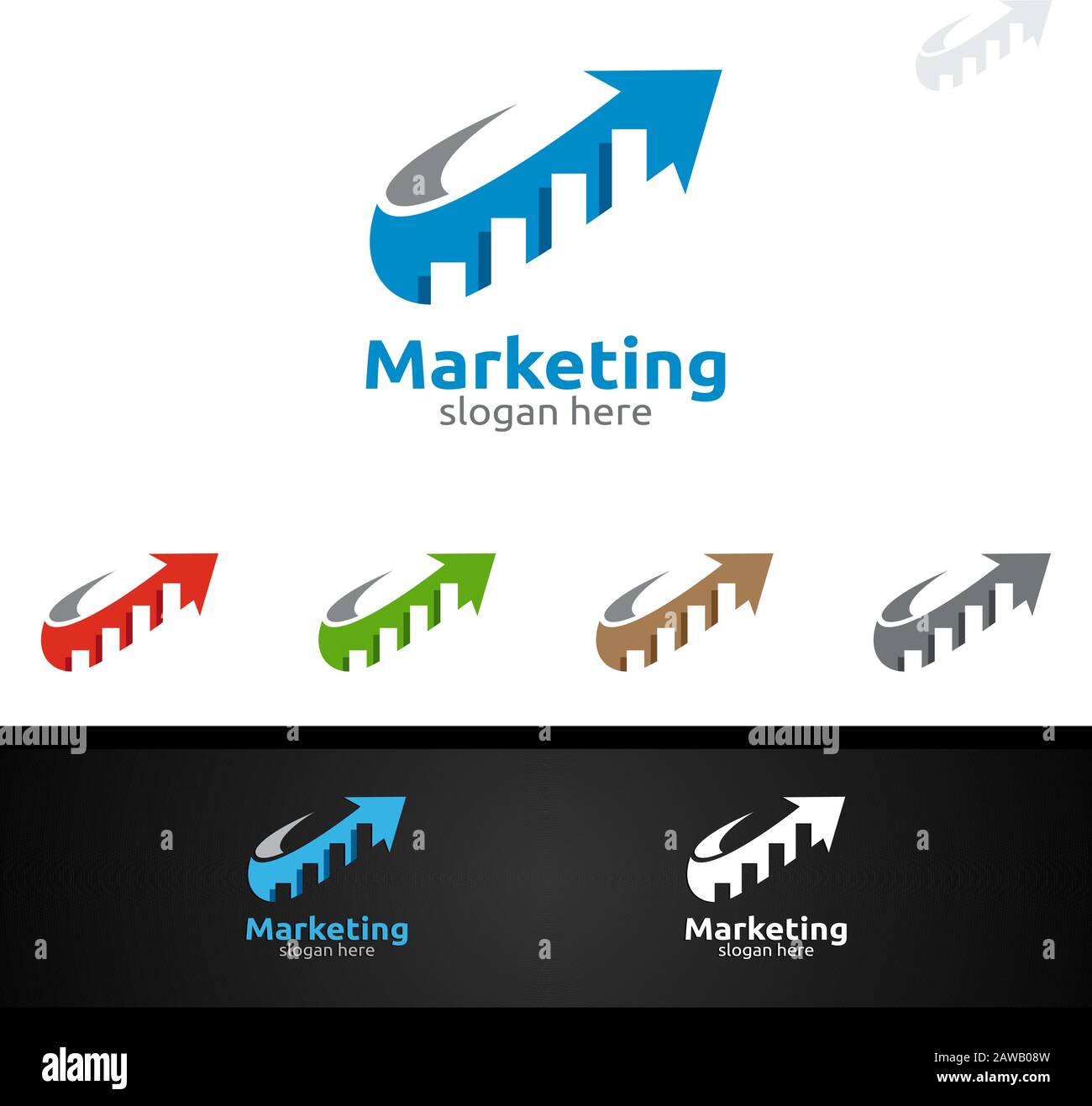 Marketing Financial Advisor Vector Logo Design Template Icon Stock ...