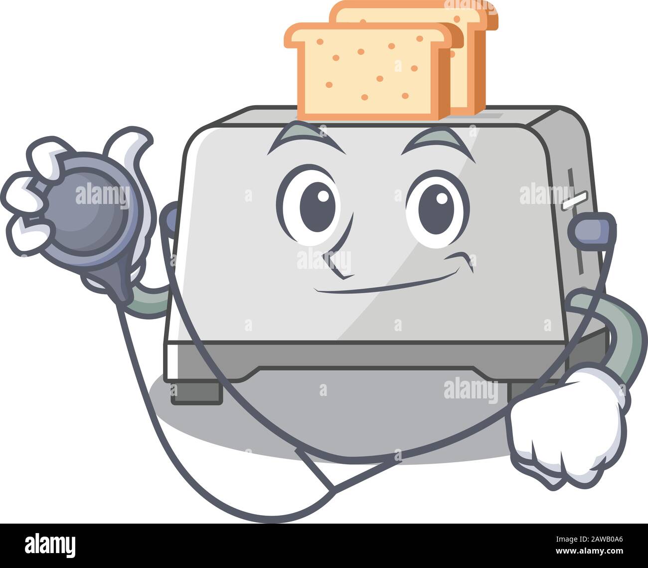 A mascot picture of bread toaster cartoon as a Doctor with tools Stock ...
