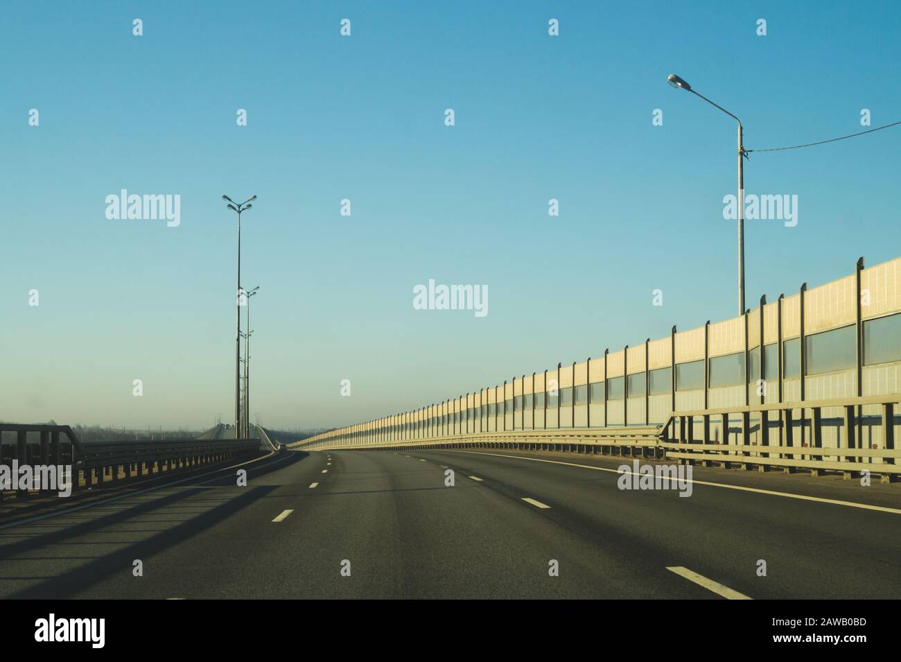 Wide highway. long roadway background. road going into the distance ...