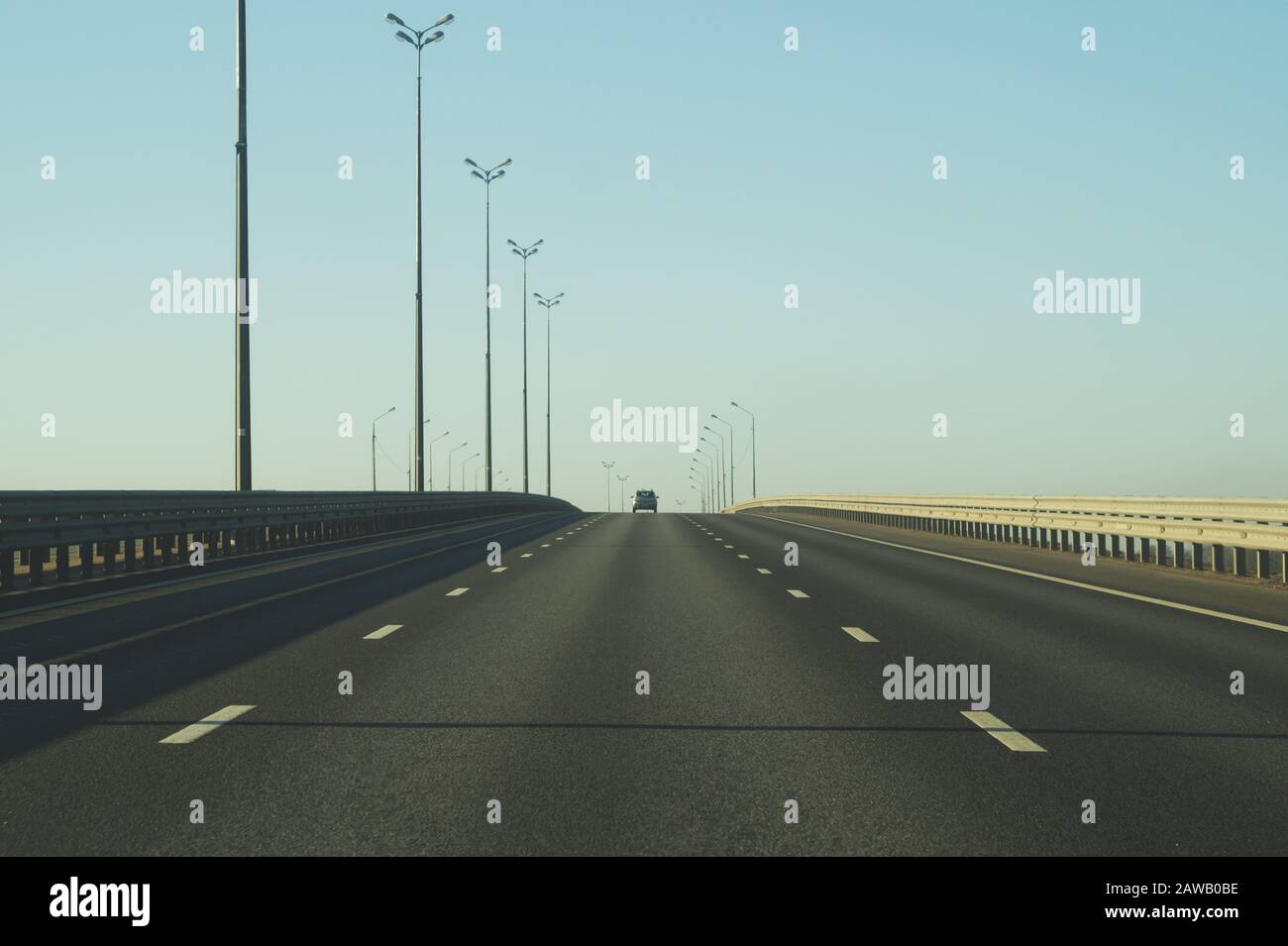 Wide highway. long roadway background. road going into the distance ...