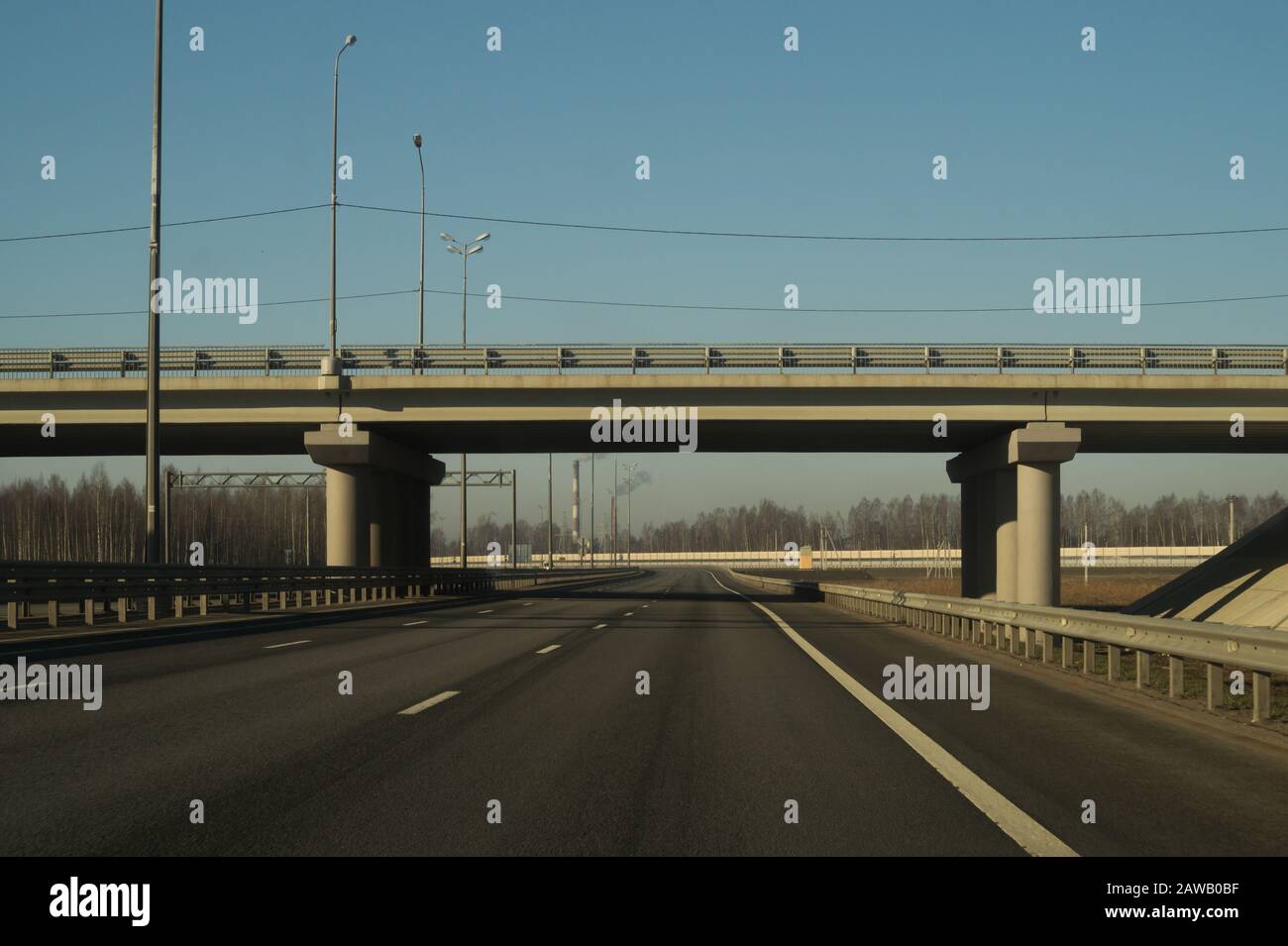 Wide highway. long roadway. road going into the distance Stock Photo ...
