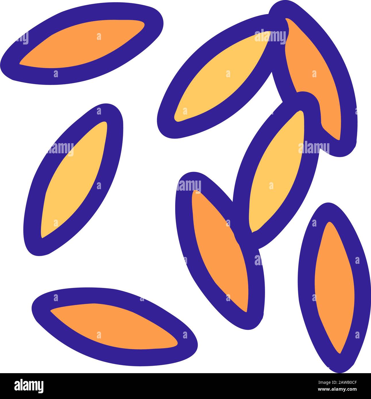 Rice icon vector. Isolated contour symbol illustration Stock Vector ...