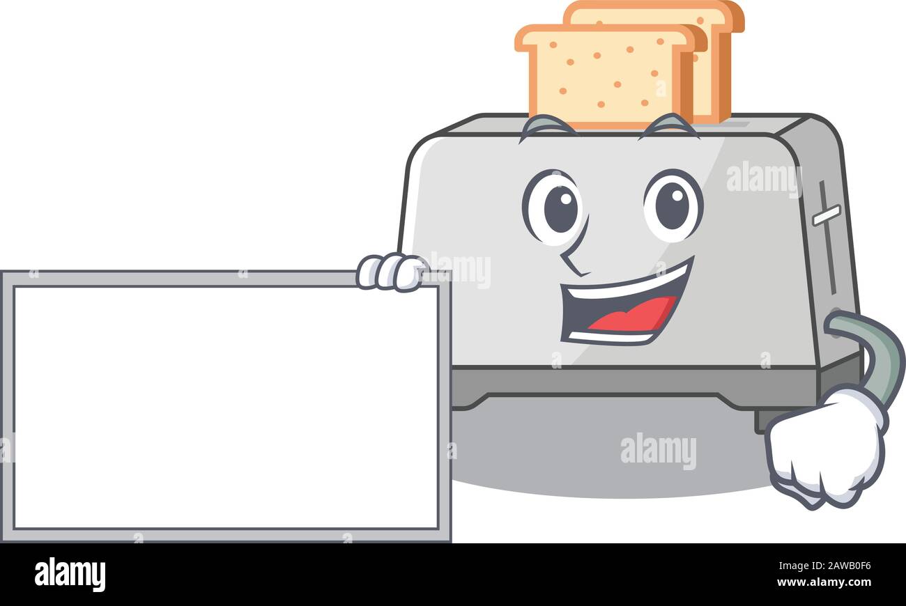 cartoon character of bread toaster design concept bring a board Stock ...