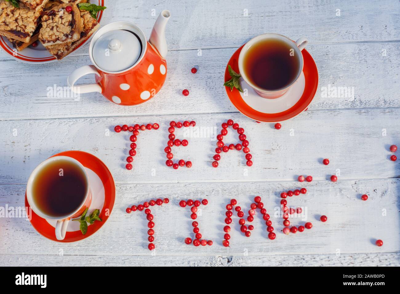 Time to drink tea outdoors in the garden. Summertime scene Stock Photo ...