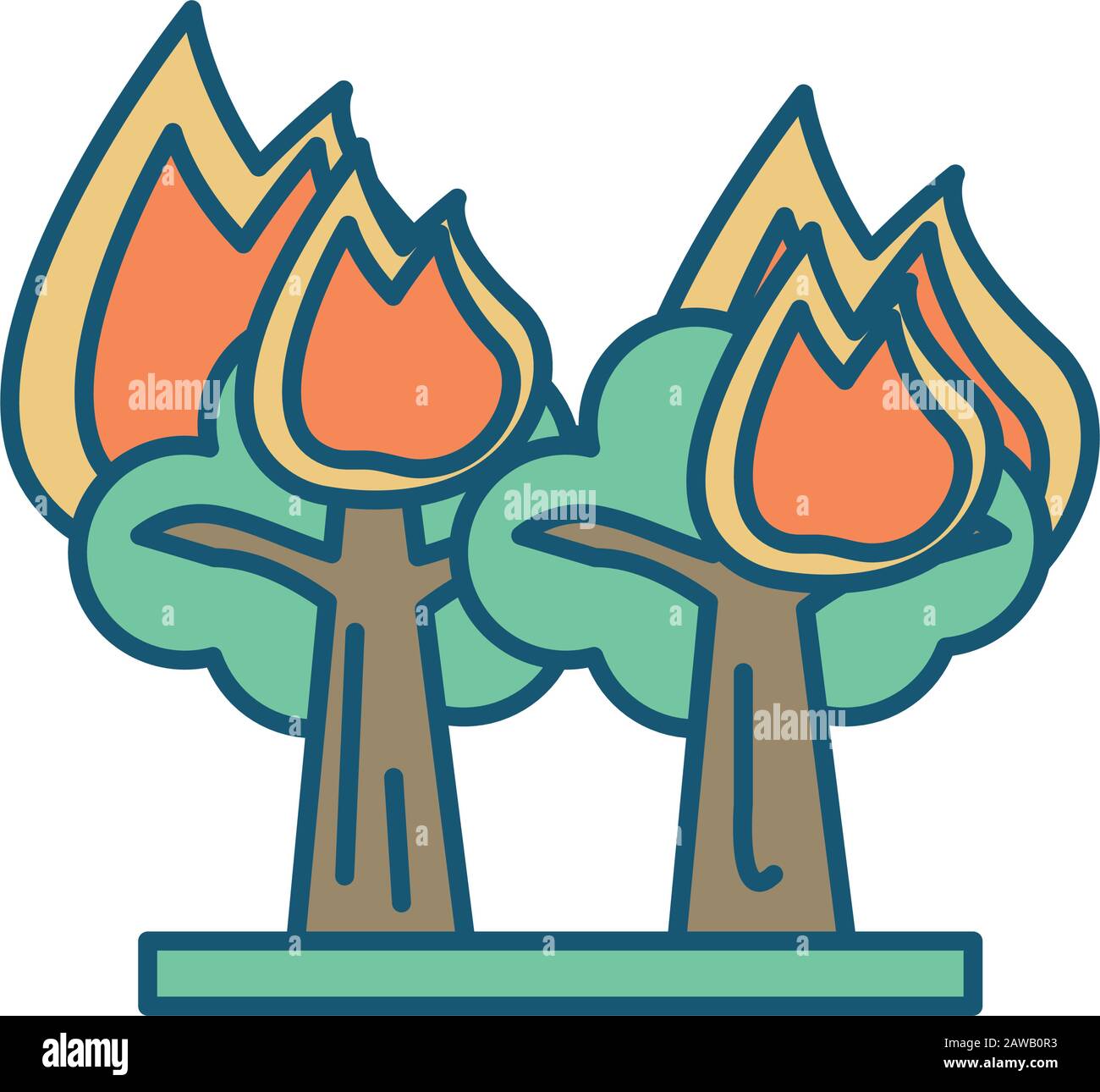 forest fire scene isolated icon Stock Vector Image & Art - Alamy