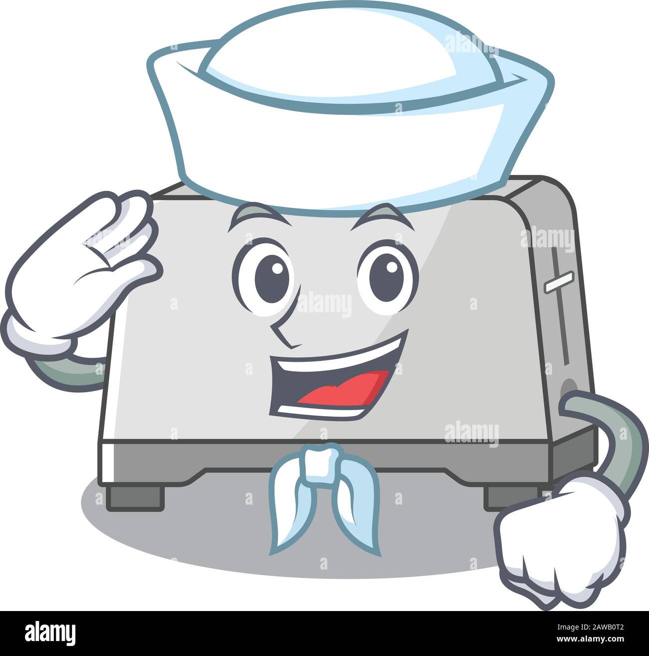 Bread toaster cartoon concept Sailor wearing hat Stock Vector Image ...