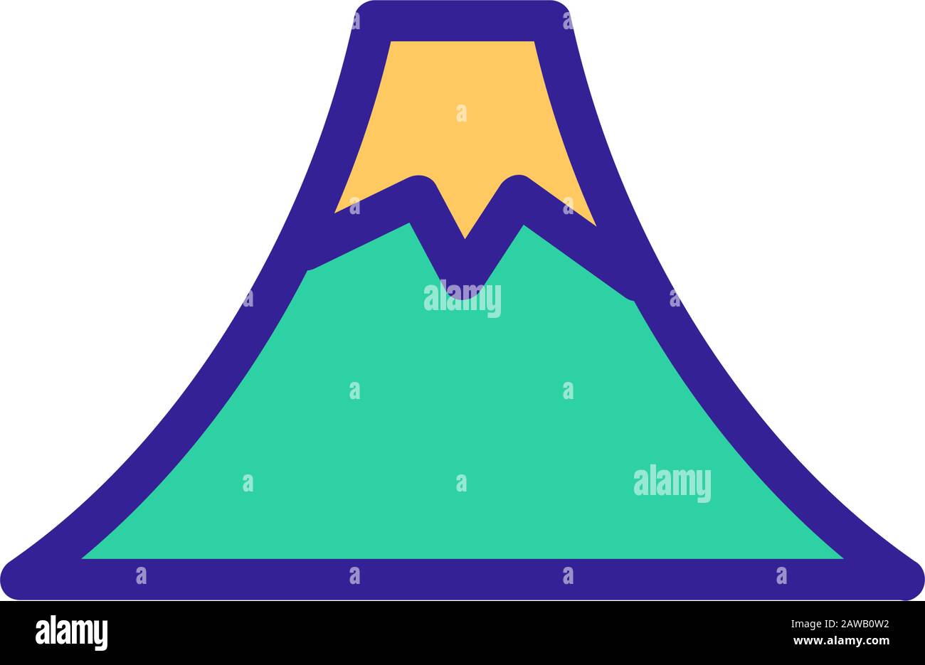 volcano icon vector. Isolated contour symbol illustration Stock Vector ...