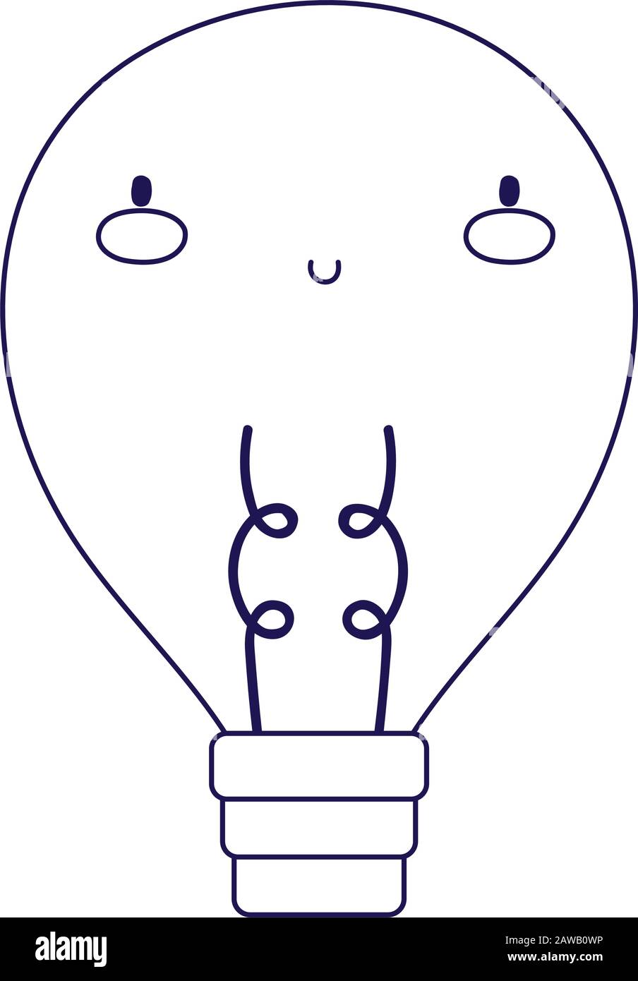 light bulb power idea cartoon character icon on white background vector ...