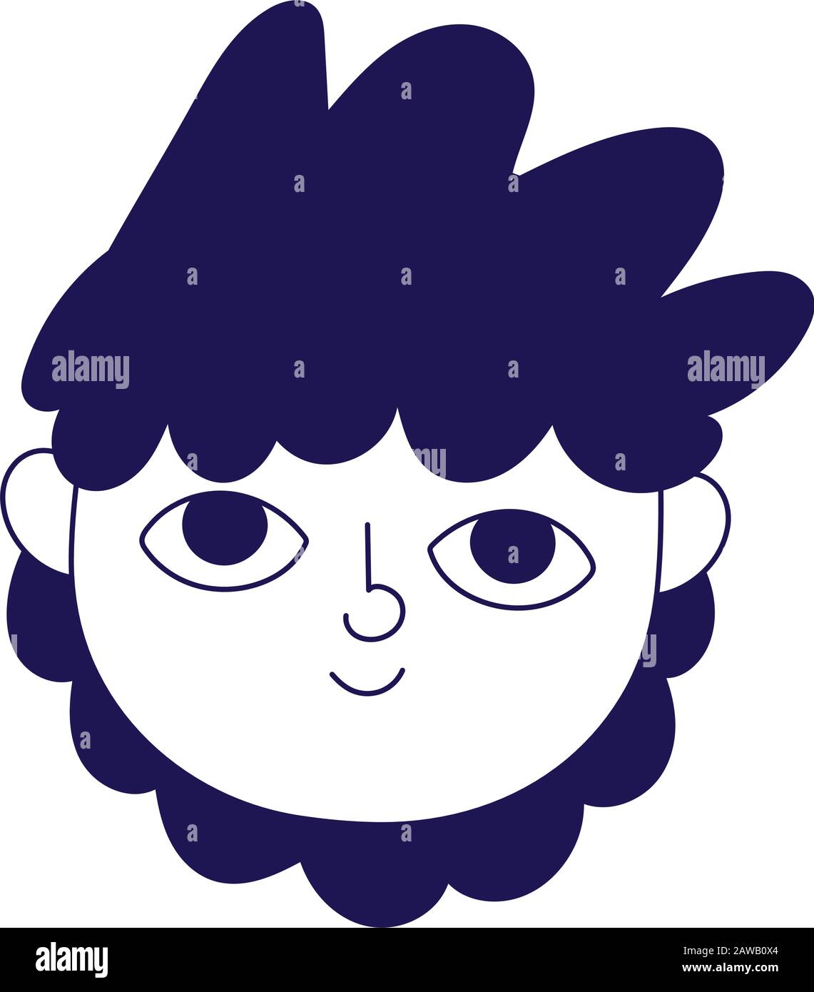 young man face cartoon character portrait icon vector illustration ...