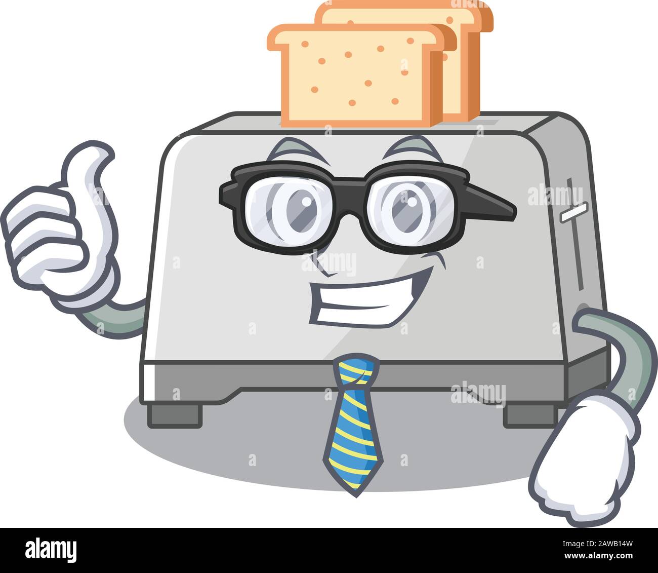 cool and smart Businessman bread toaster wearing glasses Stock Vector ...
