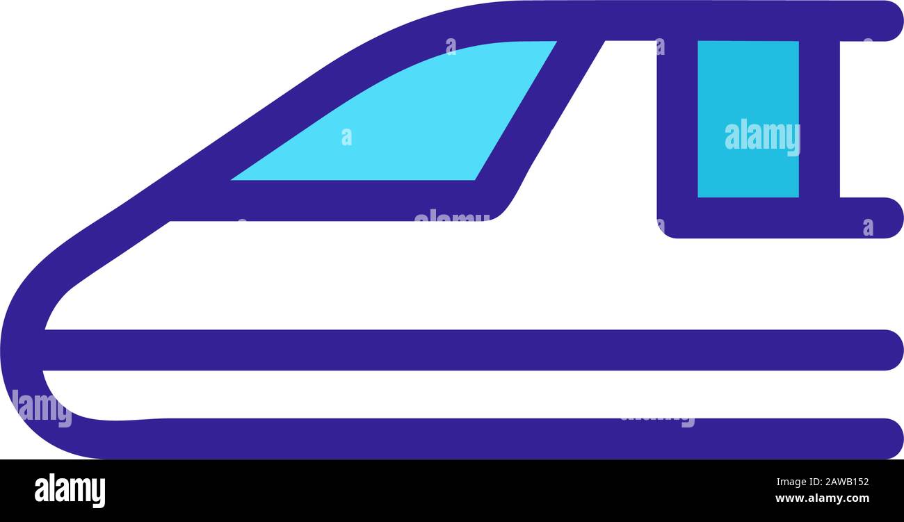 High-speed train icon vector. Isolated contour symbol illustration ...