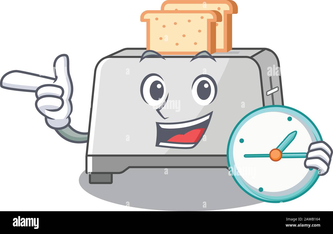 cartoon character concept bread toaster having clock Stock Vector Image ...