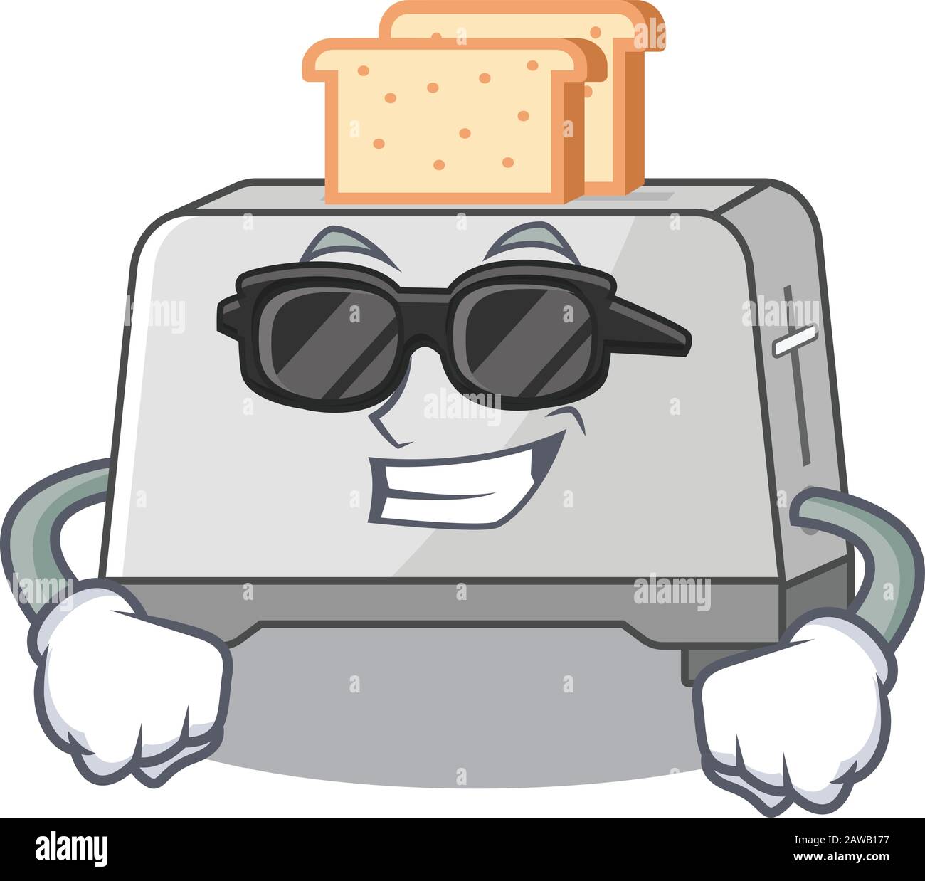 Super cool bread toaster character wearing black glasses Stock Vector ...