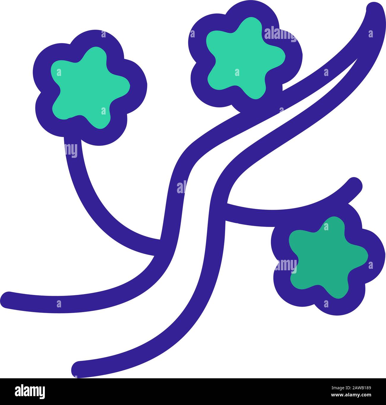 Tree flower icon vector. Isolated contour symbol illustration Stock ...