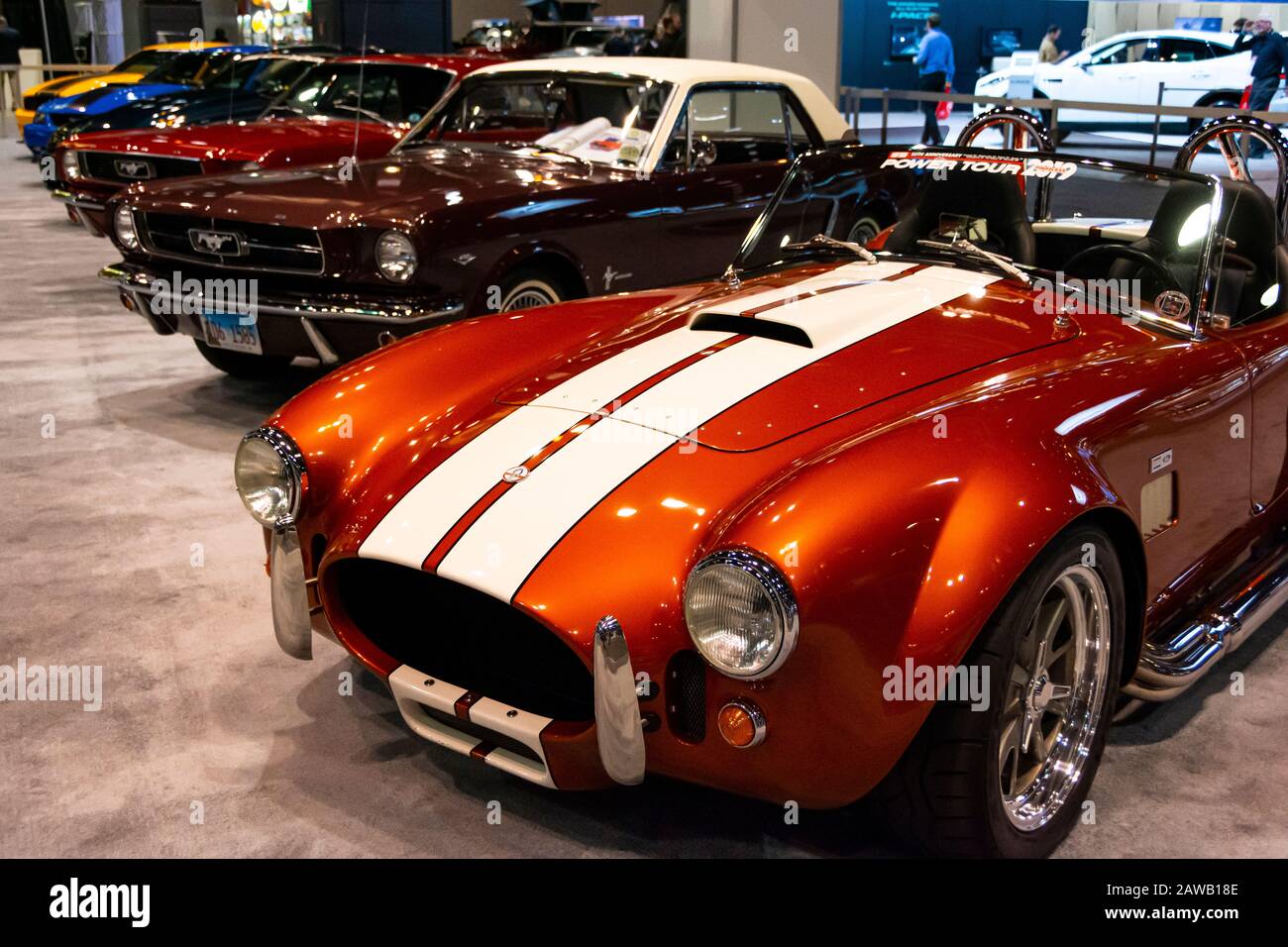 Chicago, Illinois, United States - February 6, 2020: Retro cars on ...