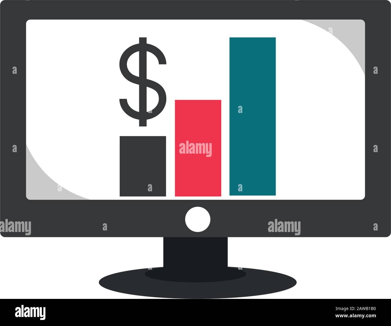 computer presentation chart report money business finance vector ...