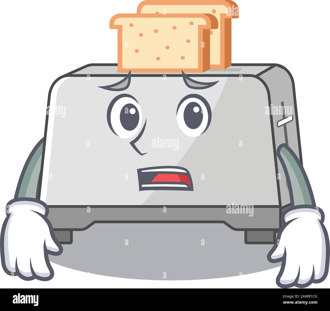 A picture of bread toaster having an afraid face Stock Vector Image ...