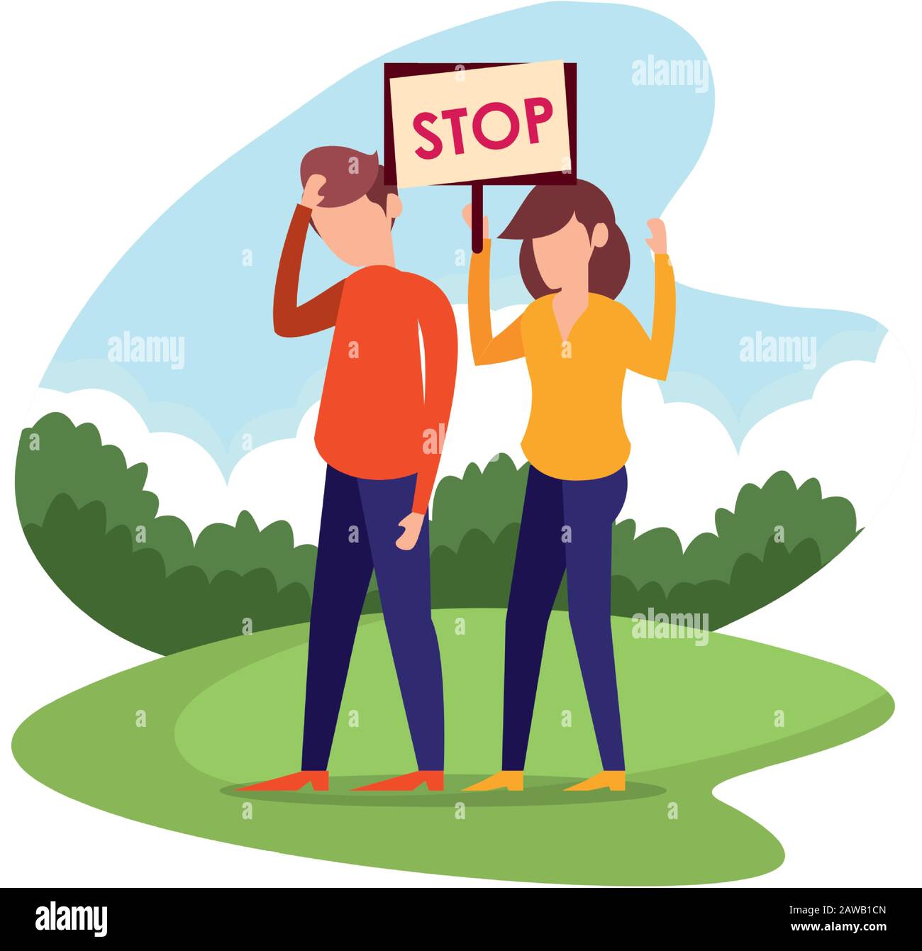 Young girl protesting Cut Out Stock Images & Pictures - Alamy