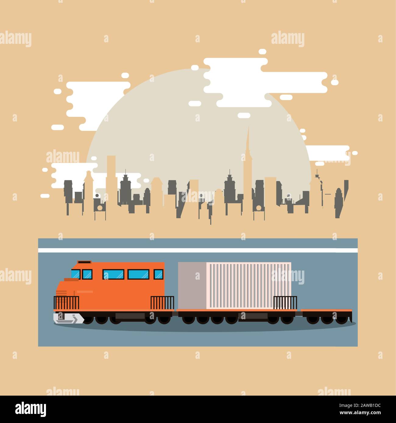 train delivery service on the city scene Stock Vector Image & Art - Alamy