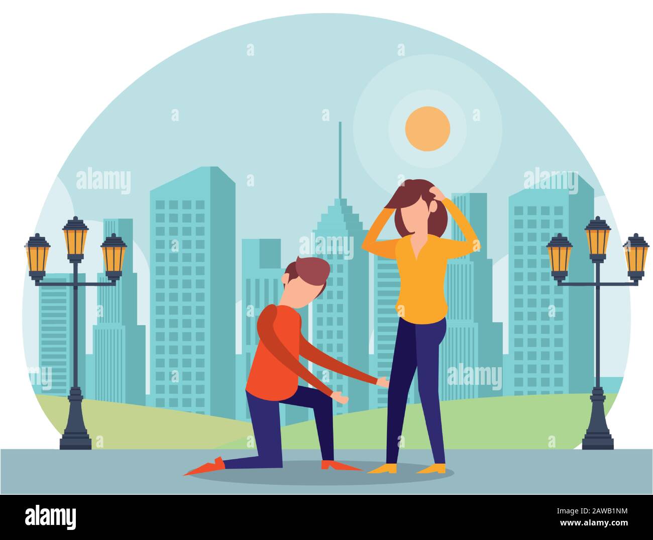 friends couple in the camp avatars characters Stock Vector Image & Art ...