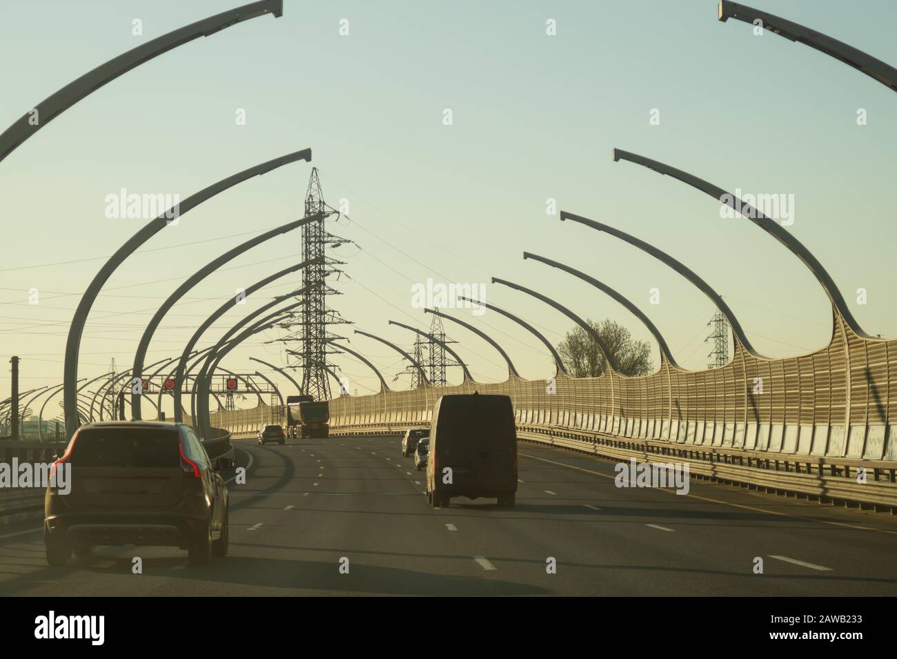 Car driving on a highway. auto moving on a roadway background Stock ...
