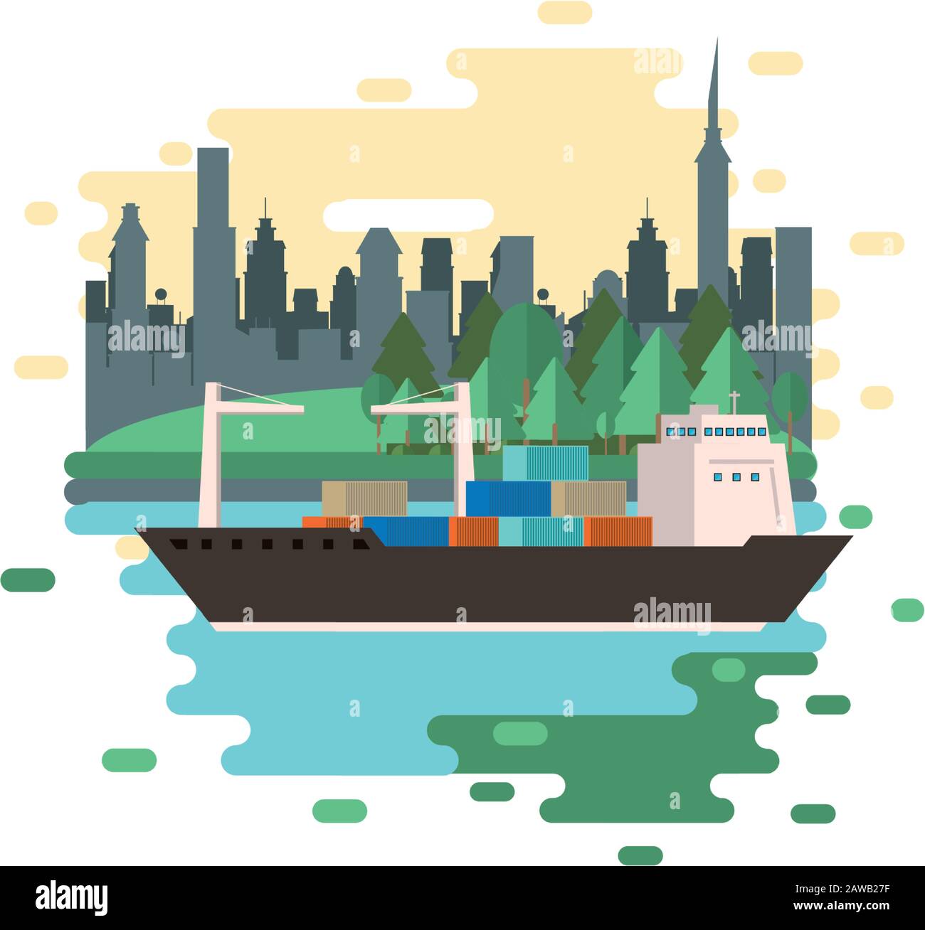 Buildings on the sea Stock Vector Images - Alamy