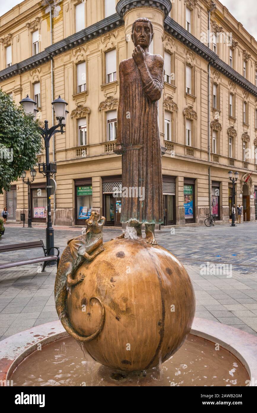 Statue of St George by sculptor Tibor Rieger, 1997, at Kazinczy utca ...