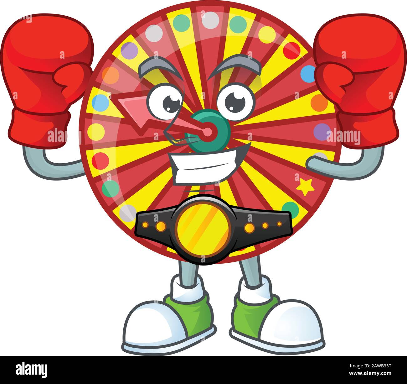 A sporty Boxing wheel fortune cartoon character design style Stock ...