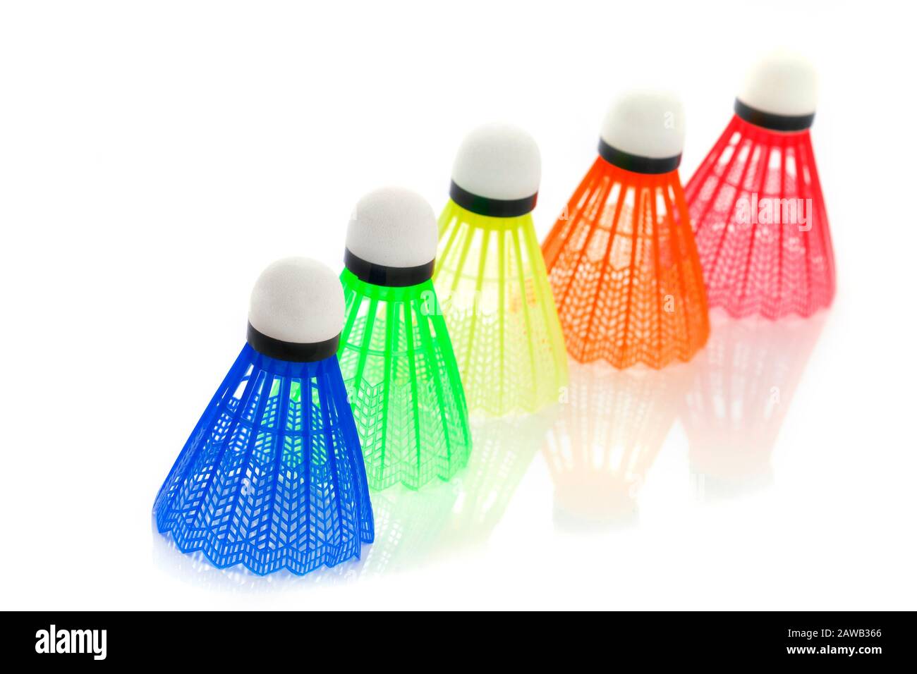 Image of the colorful shuttlecocks for badminton Stock Photo - Alamy