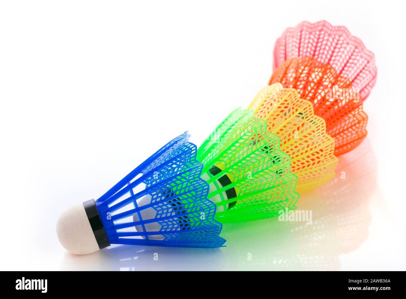 Image of the colorful shuttlecocks for badminton Stock Photo - Alamy
