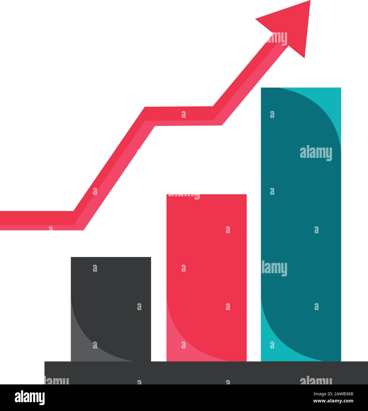 growth chart arrow economy money business finance vector illustration ...